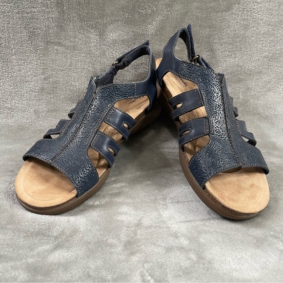 Clarks | Shoes | Clarks April Belle Navy Blue Womens Sandals Size 1 ...